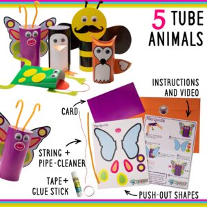 Craftikit® 20 Award-Winning Toddler Arts and Crafts for Kids Ages 4-8 years, All-Inclusive Animal Craft Kits, Fun Toddler Crafts Box for Girls, Boys, Organized Preschool Art Supplies and Projects