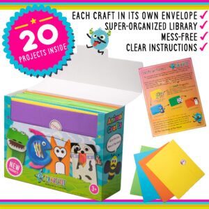 Craftikit® 20 Award-Winning Toddler Arts and Crafts for Kids Ages 4-8 years, All-Inclusive Animal Craft Kits, Fun Toddler Crafts Box for Girls, Boys, Organized Preschool Art Supplies and Projects