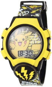 accutime pokemon pikachu digital watch for kids with multicolor flashing led lights, durable black and yellow plastic strap - ideal for boys and girls - pok4214az