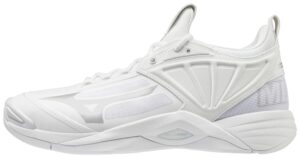 mizuno men's wave momentum 2 volleyball shoe | indoor court shoe | white/silver | us men's 12