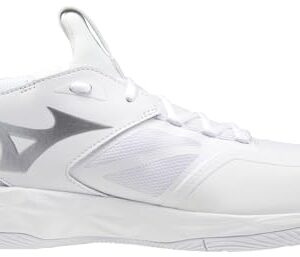 Mizuno Men's Wave Momentum 2 Volleyball Shoe | Indoor Court Shoe | White/Silver | US Men's 12