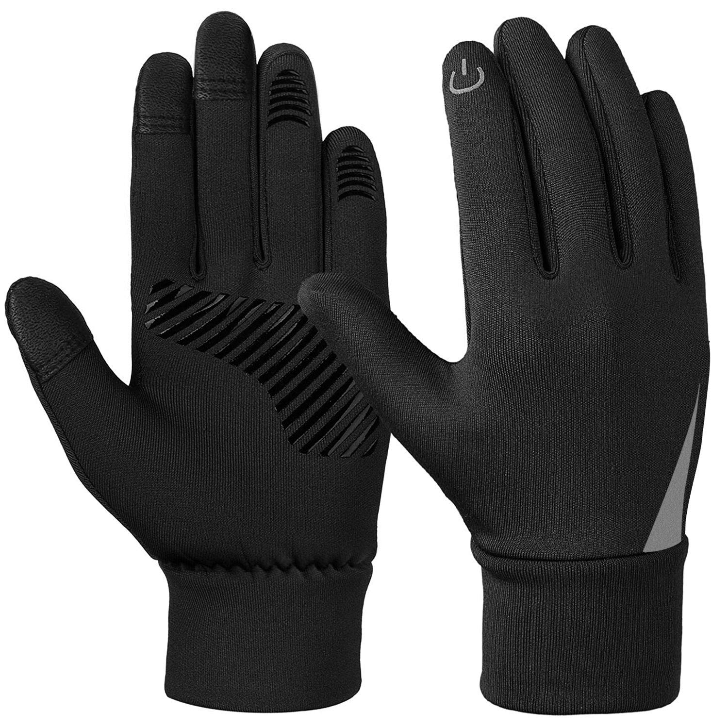 YukiniYa Kids Winter Gloves Back Water Resistant Touchscreen Warm Soft Lining Gloves for Boys Girls 3-15 Years Black