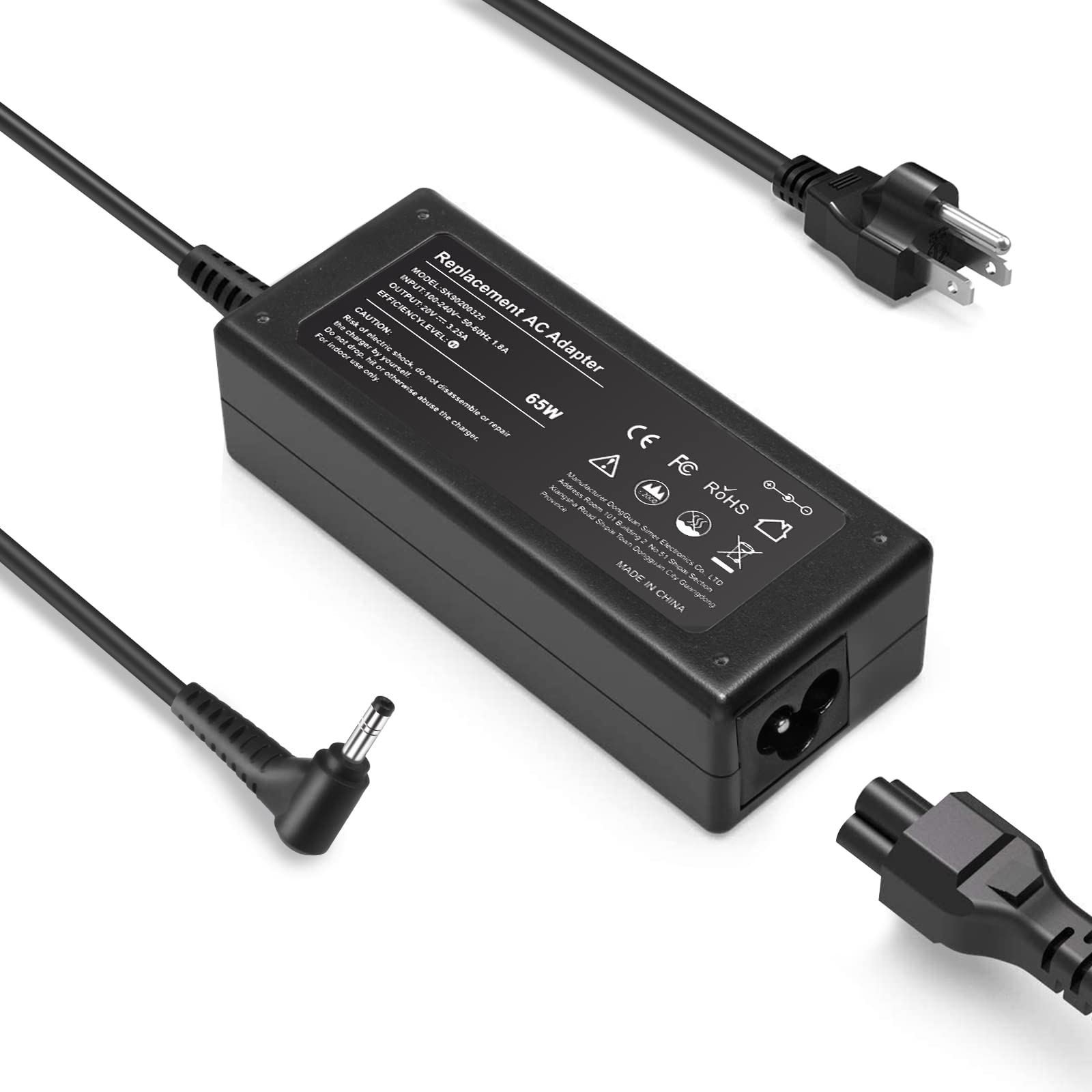 65W Laptop Charger for Lenovo IdeaPad 3 81X800ENUS Ideapad 3i Flagship Ideapad 1i 8VUL0086 Flex 4 5 6 14 15 S340 S145 100s 110 310 320 330 330s Power Charging Cord