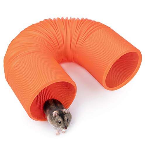 Niteangel Small Pet Fun Tunnel, 39 x 4 inches - Fit Adult Ferrets and Rats (Orange)