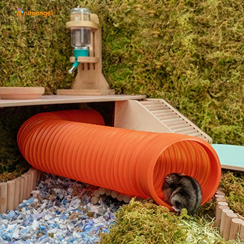 Niteangel Small Pet Fun Tunnel, 39 x 4 inches - Fit Adult Ferrets and Rats (Orange)