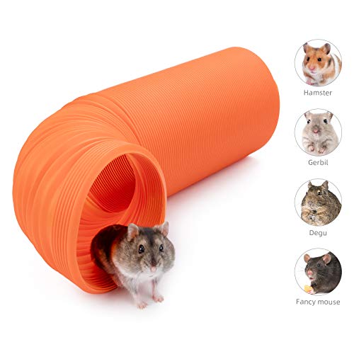 Niteangel Small Pet Fun Tunnel, 39 x 4 inches - Fit Adult Ferrets and Rats (Orange)