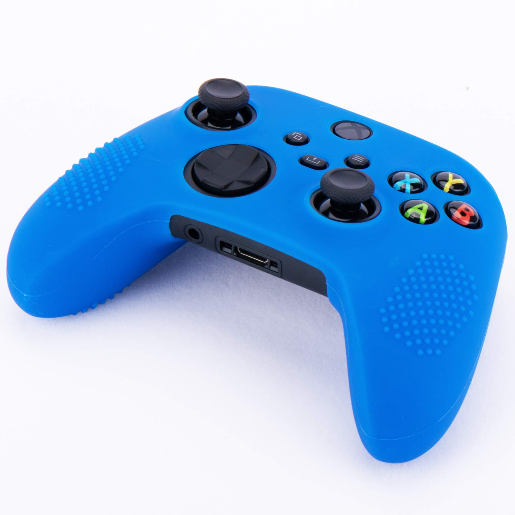 YoRHa Silicone Cover Skin Case for Xbox Series X/S Controller x 1(Blue) with Thumb Grips x 10