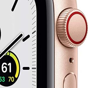 Apple Watch SE (GPS + Cellular, 40mm) - Gold Aluminum Case with Pink Sand Sport Band (Renewed)