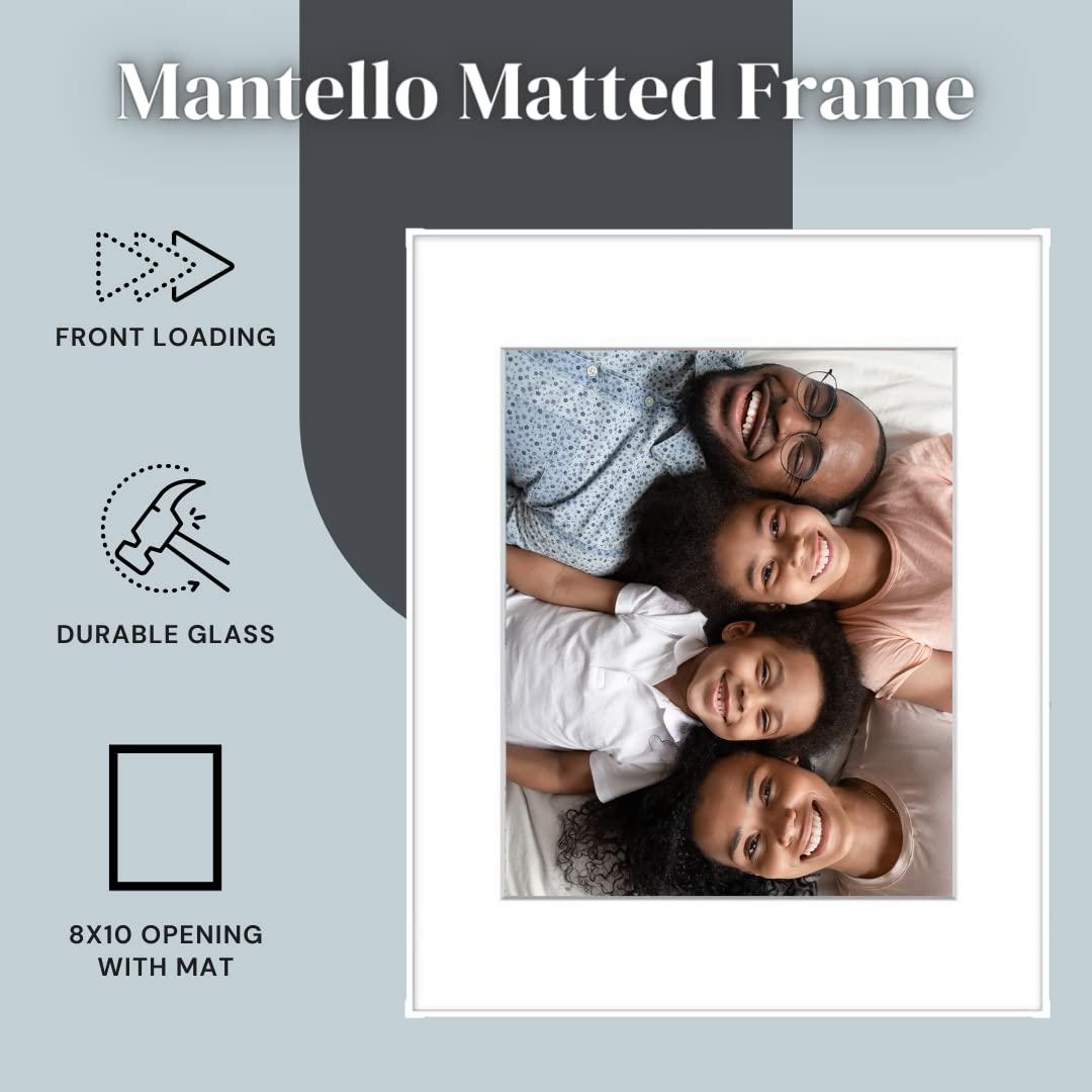 MANTELLO ESSENTIALS White Picture Frame 11x14-8x10 Matted Space or 11x14 No Mat Space- Pack of 3 Picture Frames 11x14