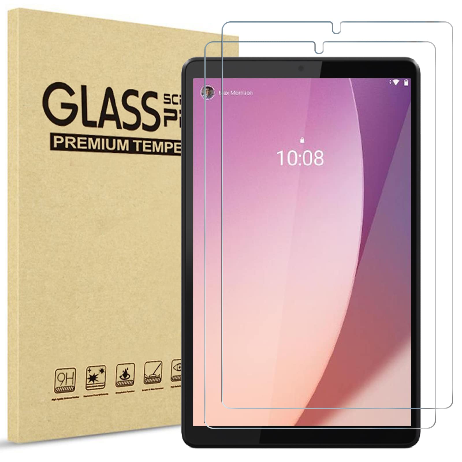 [2 Pack] ProCase Screen Protector for Lenovo Tab M8 4th Gen/ M8 3rd Gen/ M8 HD 2nd Gen/ M8 FHD, Tempered Glass Screen Film Guard for Lenovo Tab M8