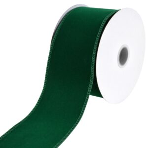 homeford christmas royal velvet solid wired ribbon, 2-1/2-inch, 10-yard, emerald green