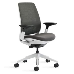 steelcase series 2 office chair - ergonomic work chair with wheels for carpet - with back support, weight-activated adjustment & arm support - adjustable rolling chairs for desk - graphite