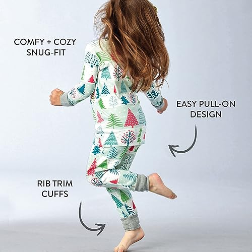 HonestBaby Family Matching Holiday Pajamas Organic Cotton for Men, Women, Kids, Toddlers, Baby Boys, Girls, Unisex Pets , Feelin' Pine, 2T