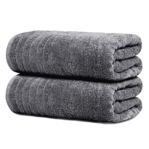 tens towels large bath sheets, 100% cotton, 35x70 inches extra large bath towel sheets, lighter weight, quicker to dry, super absorbent, oversized bath towels (dark grey)