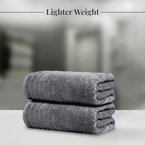 Tens Towels Large Bath Sheets, 100% Cotton, 35x70 inches Extra Large Bath Towel Sheets, Lighter Weight, Quicker to Dry, Super Absorbent, Oversized Bath Towels (DARK GREY)