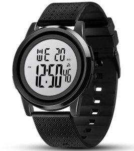 yuink mens digital watch ultra-thin sports waterproof simple watch stainless steel wrist watch for men women