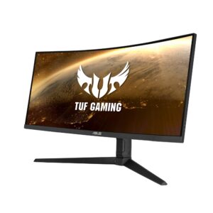 asus tuf 34 inch curved gaming monitor - wqhd (3440x1440), 165hz, 1ms, extreme low motion blur, freesync premium, eye care, height adjustable, displayhdr 400, displayport, hdmi, usb - vg34vql1b