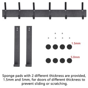 YUMORE Over The Door Hooks, Heavy Duty Over Door Hanger Stainless Steel for Coats Robes, Hanging Towel Rack Back of Bathroom Bedroom Door, Long Arms Easy Reach, Matte Black