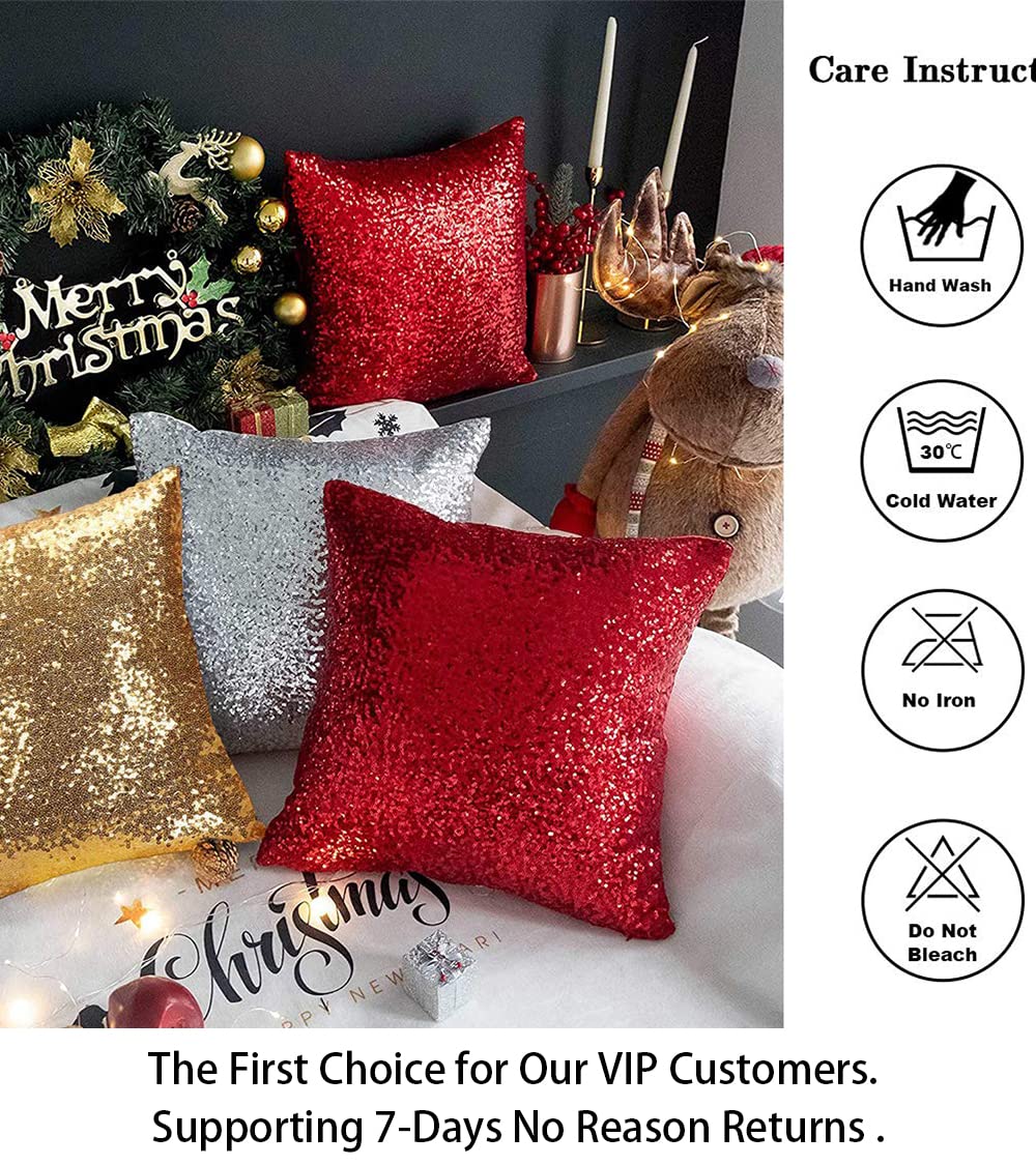 ShinyBeauty Throw Pillow Cases 2 Pack 12X12-Silver Sequin Pillow Cover Sofa Pillow Cases Sparkly Pillow Covers Designer Pillow Sequined Pillow Cover Decorative Pillows for Bed