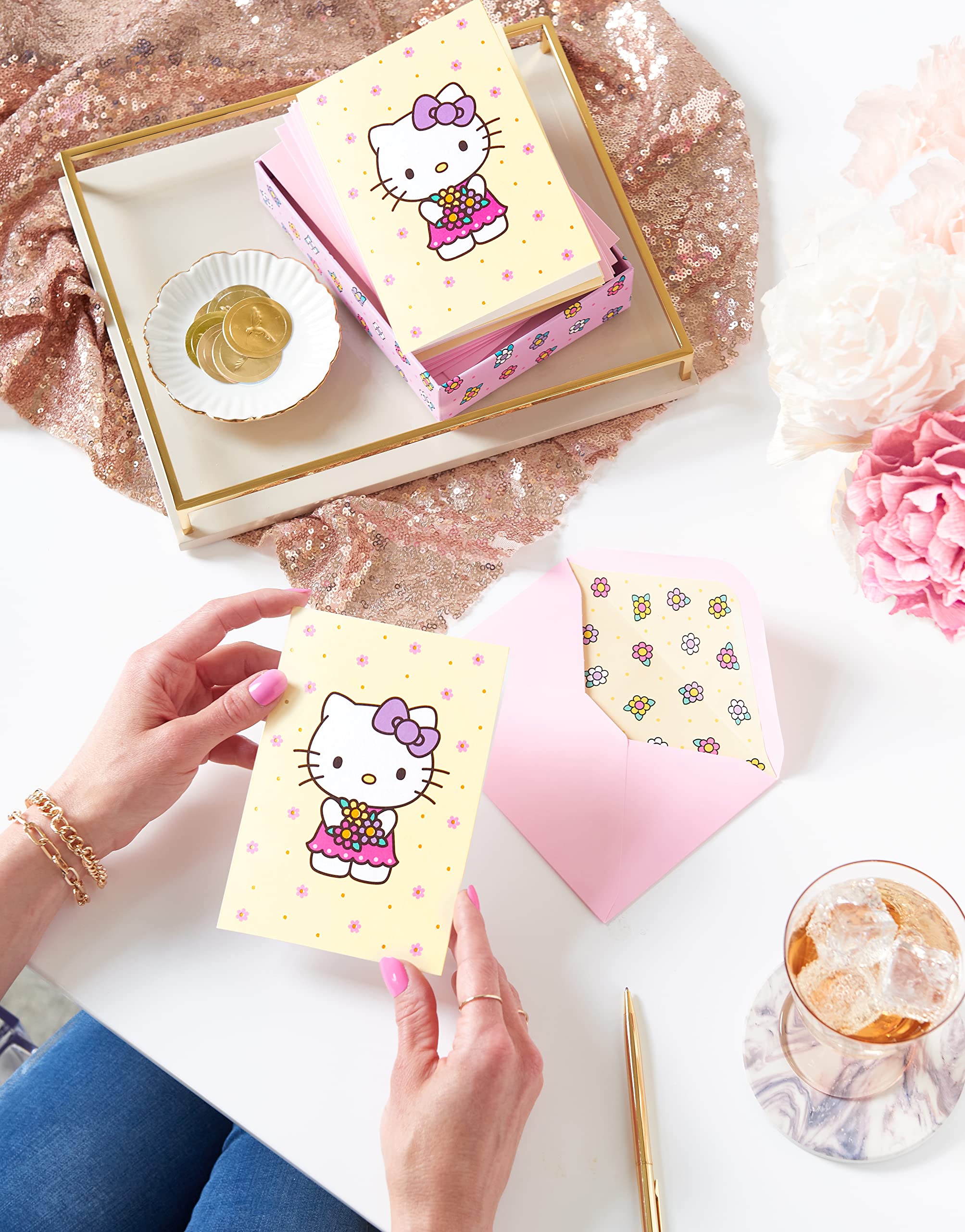 Papyrus Blank Cards with Envelopes, Hello Kitty (12-Count)