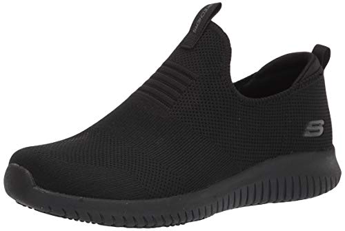 Skechers Women's Slip on Athletic Food Service Shoe, Black, 6.5