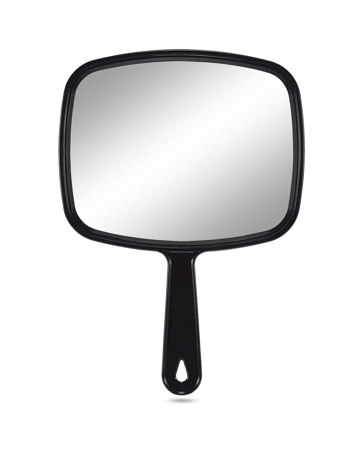 PROTECLE Large Hand Mirror, Salon Barber Hairdressing Handheld Mirror with Handle (Square Black 10.3"x7.4")