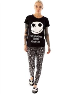 disney nightmare before christmas pyjamas womens skellington pj top trousers small black