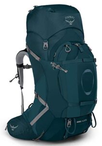 osprey ariel plus 60l women's backpacking backpack, night jungle blue, wxs/s