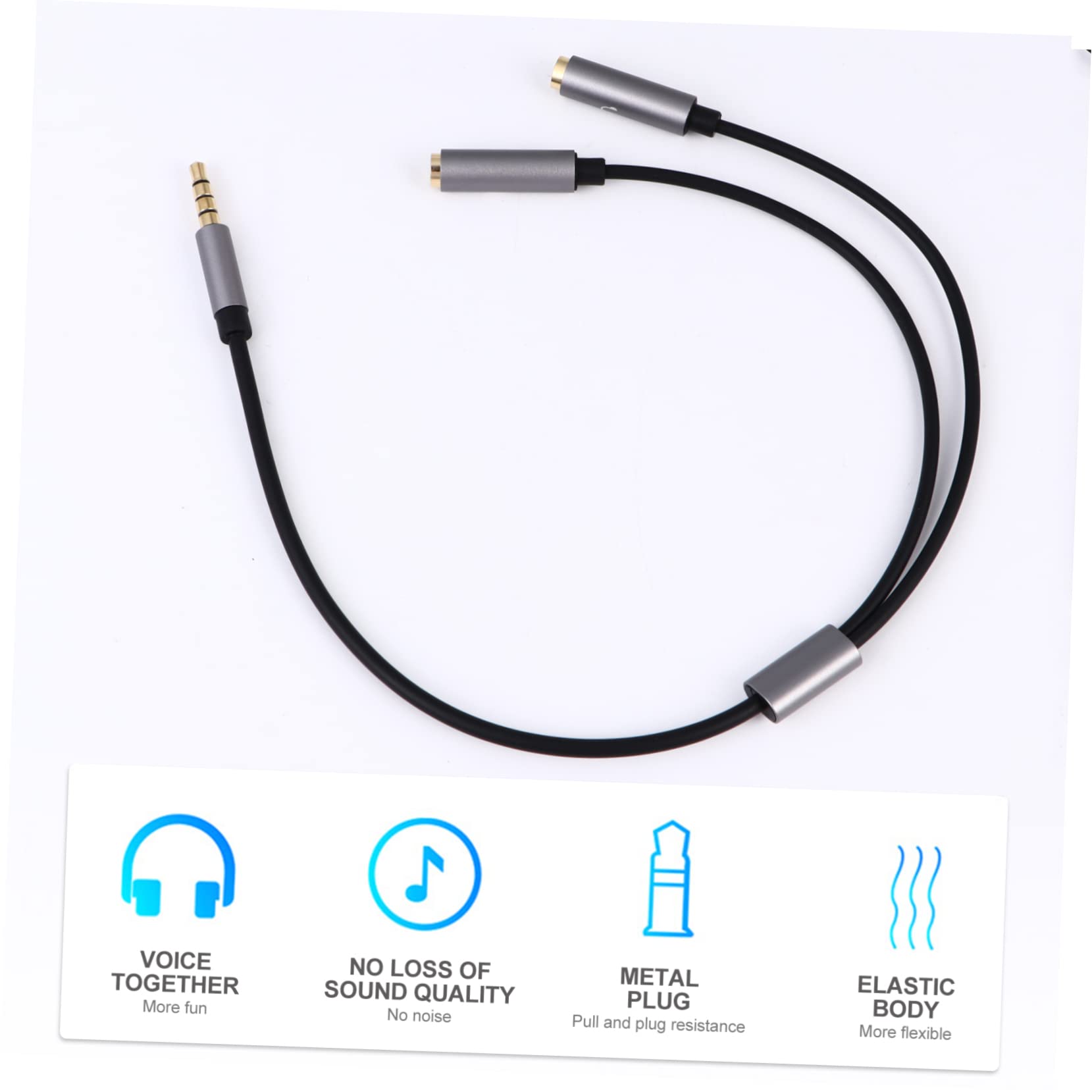 Audio Adapter Cable Splitter Cable for Earphones Earphone Splitter Y Splitter Cable Headset Splitter Headphone Mic y Adapter Cable Splitter Cable for Headphones Audio Splitter