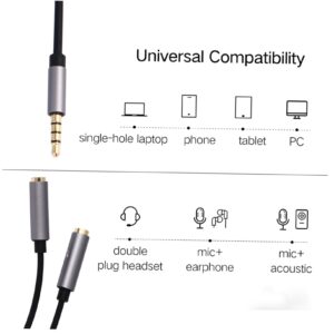 Audio Adapter Cable Splitter Cable for Earphones Earphone Splitter Y Splitter Cable Headset Splitter Headphone Mic y Adapter Cable Splitter Cable for Headphones Audio Splitter