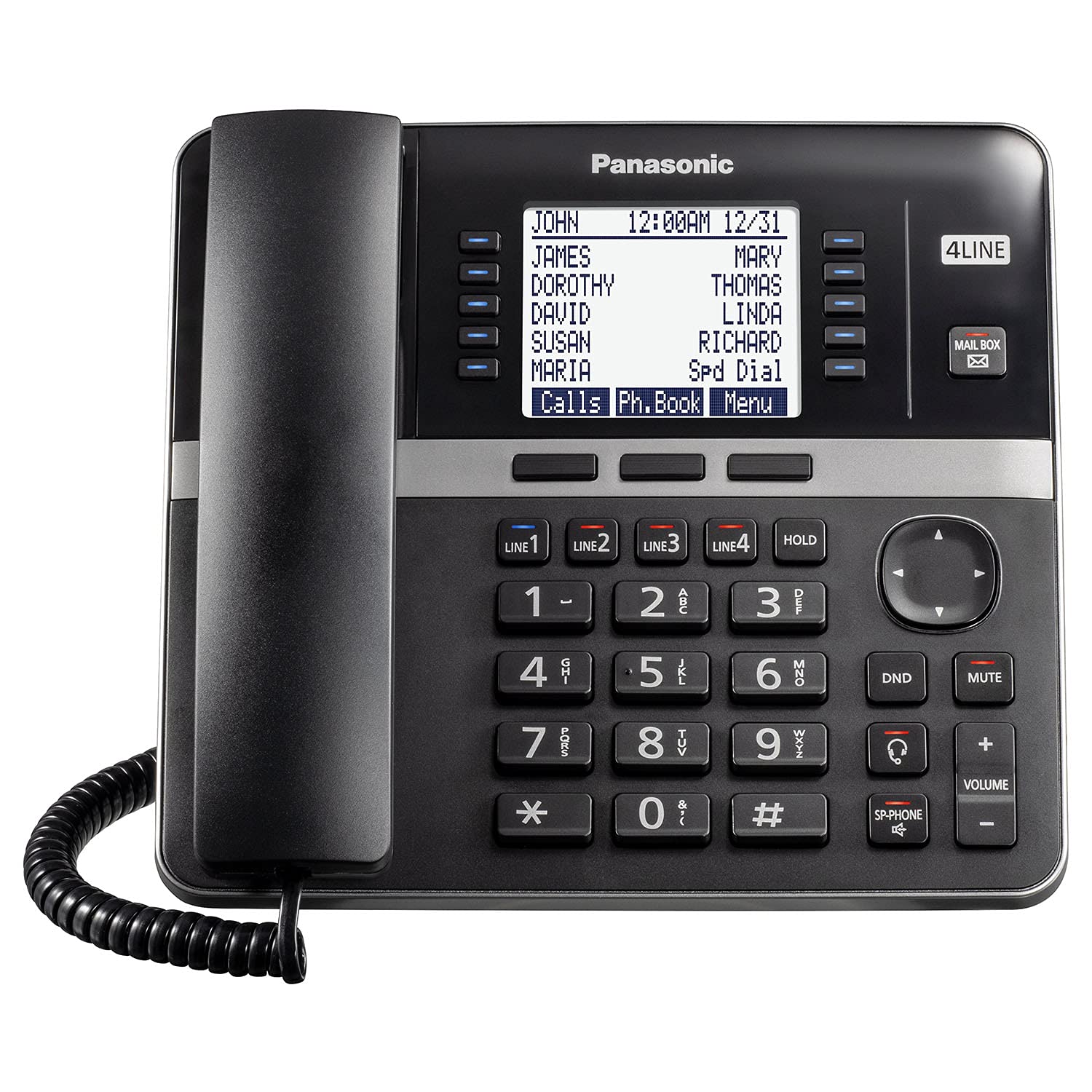 Panasonic Office Phone, Corded Extension Desk Phone Accessory to Connect Wirelessly to Expandable Base Station - KX-TGWA40B (Black)