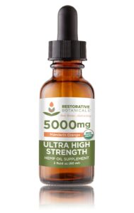 restorative botanicals ultra high strength hemp oil - 5000mg mandarin orange flavor (2 oz - 120 servings)