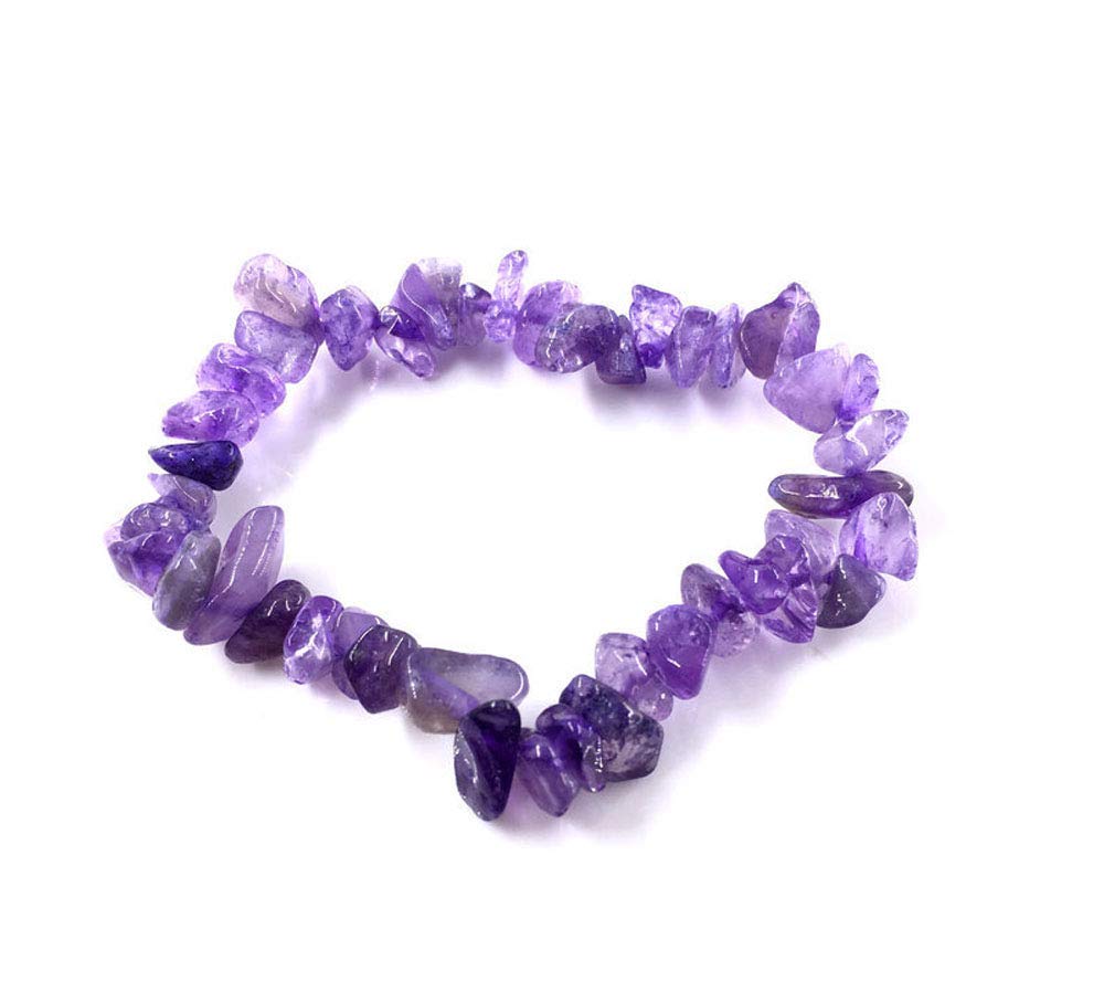 5 Pcs Natural Gemstone Chakra Crystal Healing Chip Stretch Bracelets,Gemstone Polished Irregular Crystals Stone Reiki Yoga Chipped Gravel Bead Jewelry Accessories