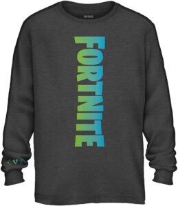 fortnite gradient logo big boys long sleeve shirt video game licensed (medium) grey