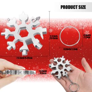 6 Pieces Metal Snowflake Multi Tool Stainless Steel Snowflake Screwdriver 18-in-1 Snowflake Standard Multi Tool Bottle Opener Wrench (Silver, Black, Colorful)