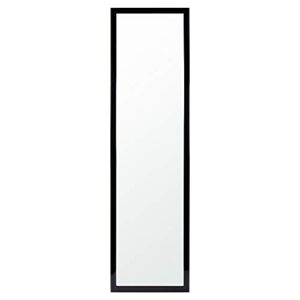 truu design over-the-door classic full length mirror,12 x 48 inches, black, wall mounted mirror, large body mirror with rectangular framed for bedroom bathroom living room décor