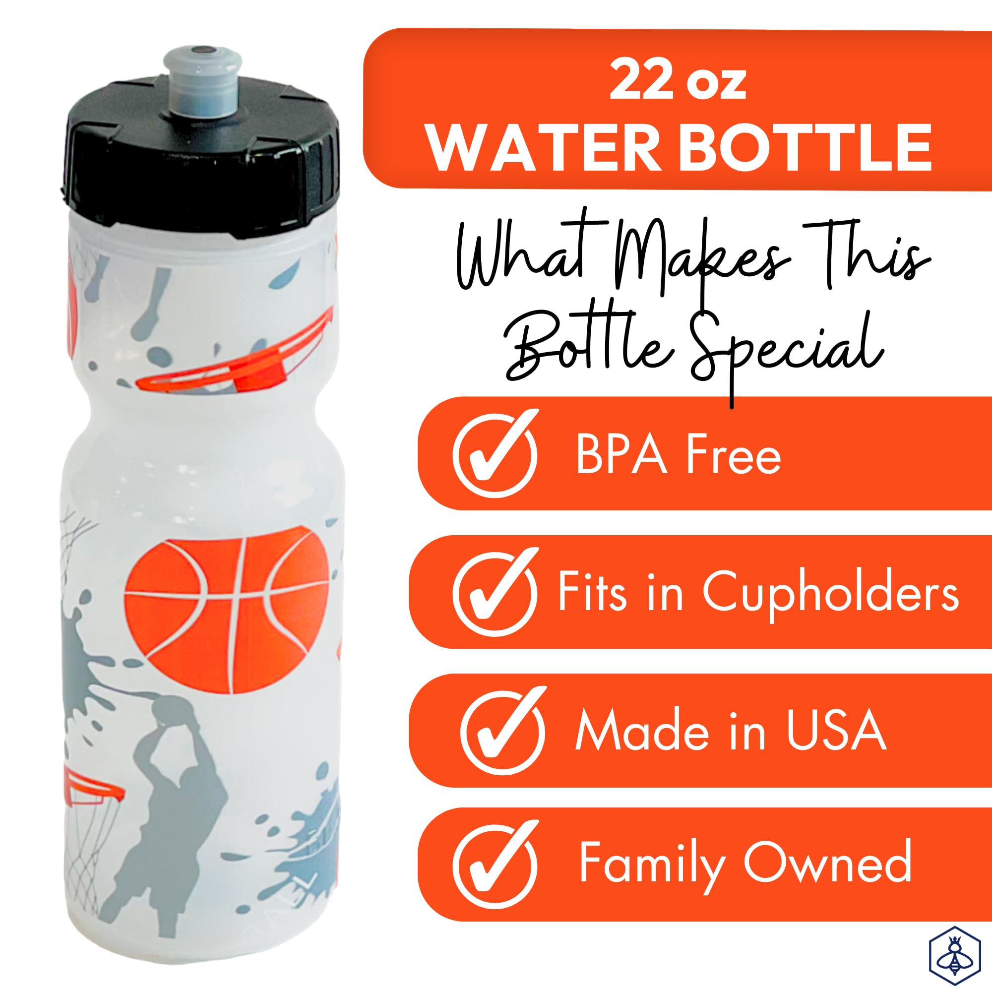 50 Strong Kids Water Bottle | 22 oz. BPA- Free Sports Squeeze Water Bottles with Pull Top Cap |Perfect Water Bottle for School | Reusable & Durable for Boys & Girls | Made in USA