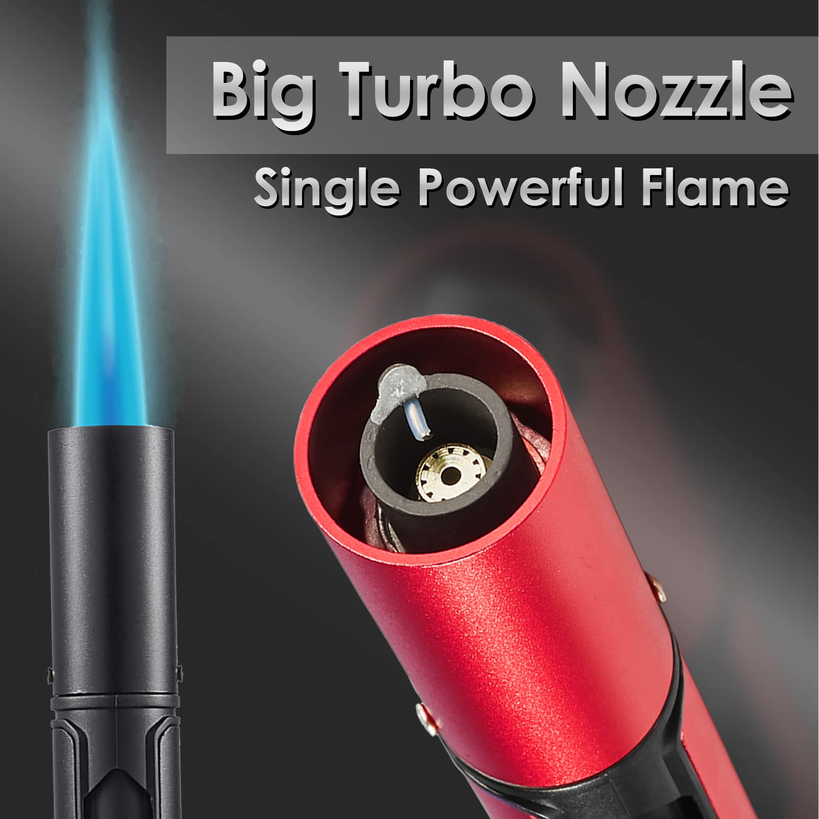 Urgrette 2 Pack Butane Torch Lighter, 6-inch Refillable Pen Lighter Adjustable Jet Flame Butane Lighter for Grill BBQ Candle Camping (Gas Not Included) Raven & Ruby