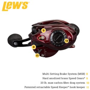 Lew's KVD 8.3:1 Right Hand Baitcast Reel, Maroon, One Size, (KVD1XH)