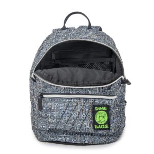 DIME BAGS Festy Bound Mini Hemp Backpack | Stylish Mini Backpack with Secret Pocket (Static Blue)