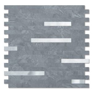 art3d 10-sheet peel and stick grey marble backsplash tile for kitchen bathroom