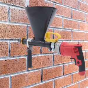 700W Electric Mortar Grout Tuck Pointing Gun Sprayer Stone Cement Caulking Pointing Brick Tile Grouting Mortar Applicator with Oiler and 2 Nozzle Replacements