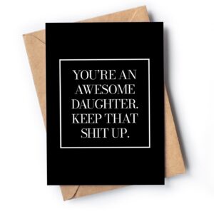 Funny Card for Daughter | Original card for Birthday, Retirement, Wedding, Christmas. | Joke congratulatory card for your daughter, stepdaughter or your daughter in law | Awesome fun card for her