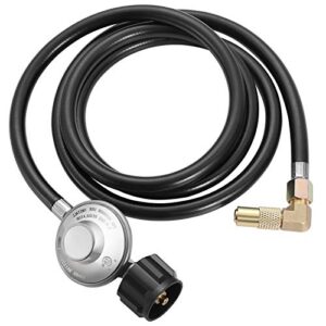 elaeagnus 6 feet propane adapter hose with regulator to quick connect for 17"/22" blackstone tabletop camper grill,propane accessories and replacement parts for 17"/22" blackstone griddle (6 feet)