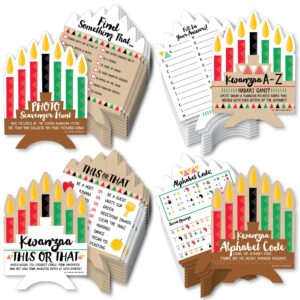 big dot of happiness happy kwanzaa - 4 african heritage holiday games - 10 cards each - gamerific bundle