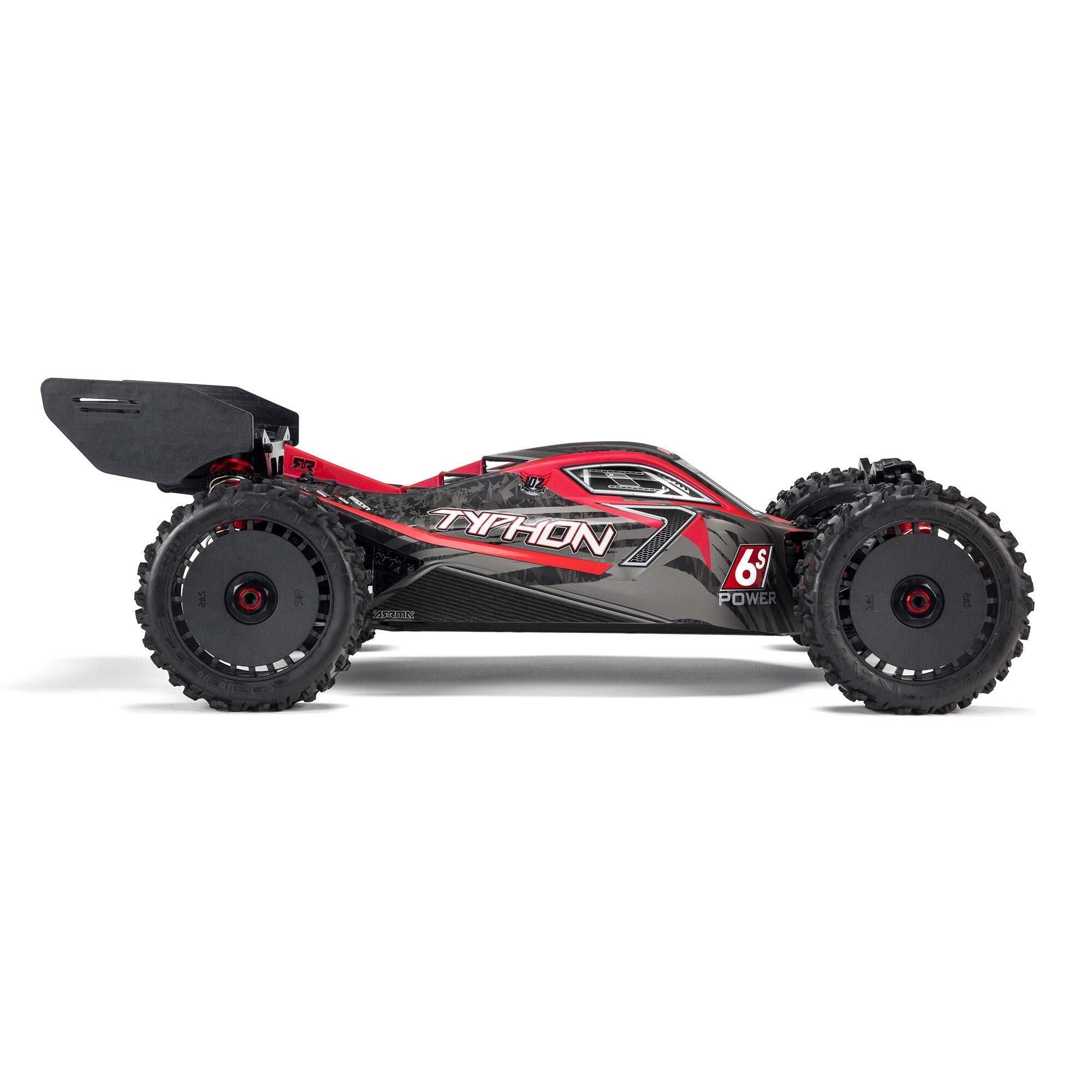 ARRMA RC Car 1/8 Typhon 6S V5 4WD BLX Buggy with Spektrum Firma RTR (Ready-to-Run), Black and Red, ARA8606V5