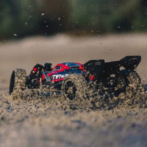 ARRMA RC Car 1/8 Typhon 6S V5 4WD BLX Buggy with Spektrum Firma RTR (Ready-to-Run), Black and Red, ARA8606V5