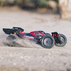 ARRMA RC Car 1/8 Typhon 6S V5 4WD BLX Buggy with Spektrum Firma RTR (Ready-to-Run), Black and Red, ARA8606V5