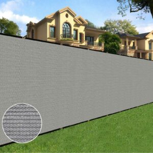 sunnyglade 6 feet x 50 feet privacy screen fence heavy duty fencing mesh shade net cover for wall garden yard backyard (6 ft x 50 ft, grey)