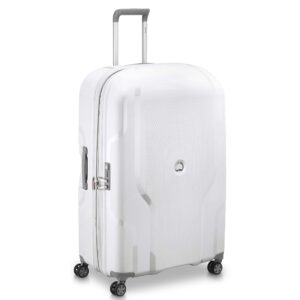 DELSEY Paris Clavel Hardside Expandable Luggage with Spinner Wheels, White, Checked-Large 30 Inch